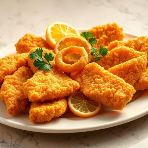 Crispy Battered Cod & Onion Rings: Platter Delight