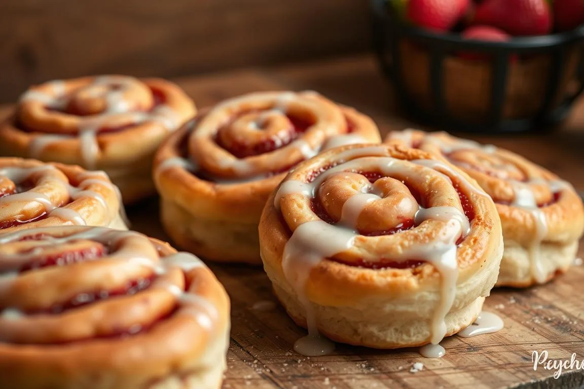 Homemade Strawberry Cinnamon Rolls Recipe