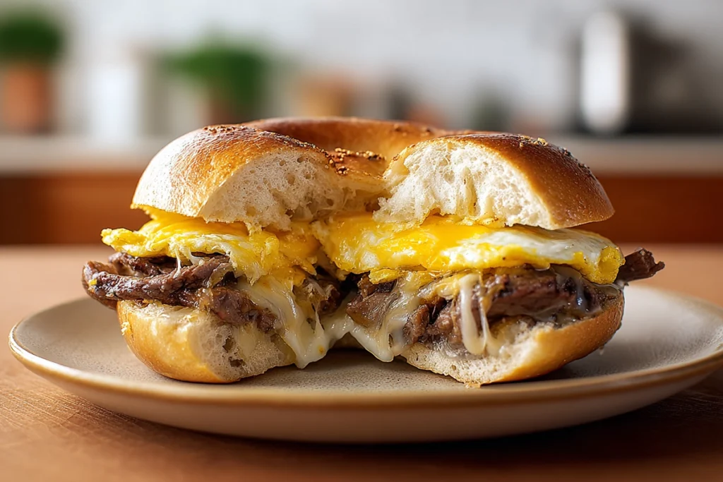 Steak Egg and Cheese Bagel Sandwich – A Classic Comfort Breakfast